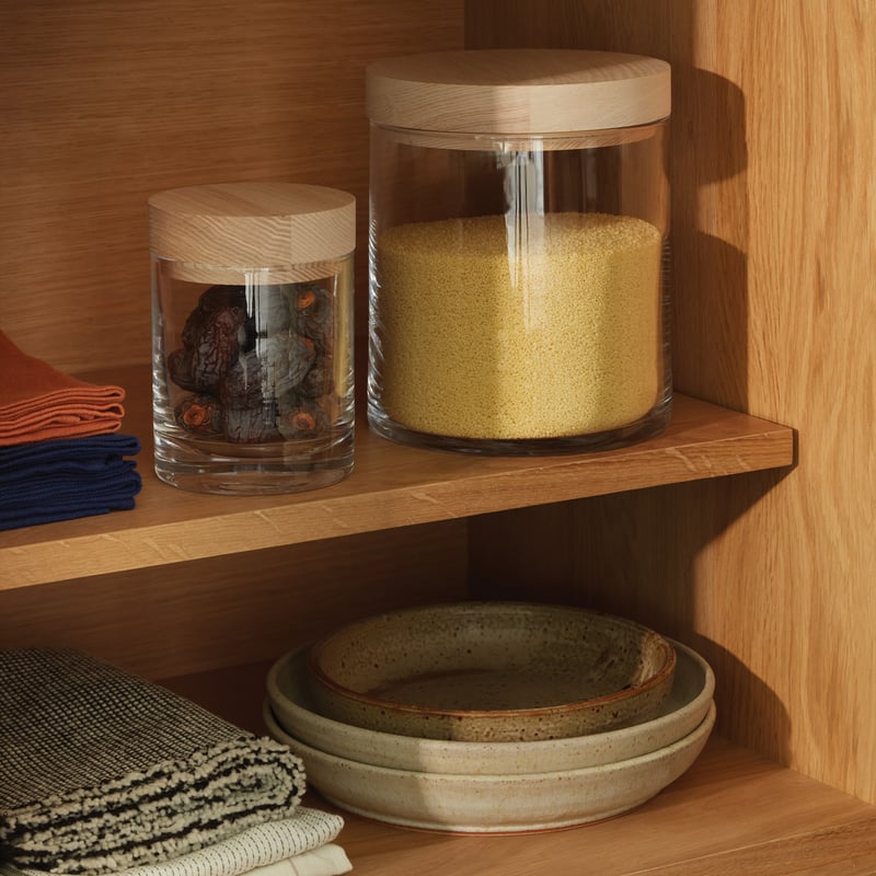 Decanter & Walnut Stopper 47oz, Clear | Float | LSA Drinkware