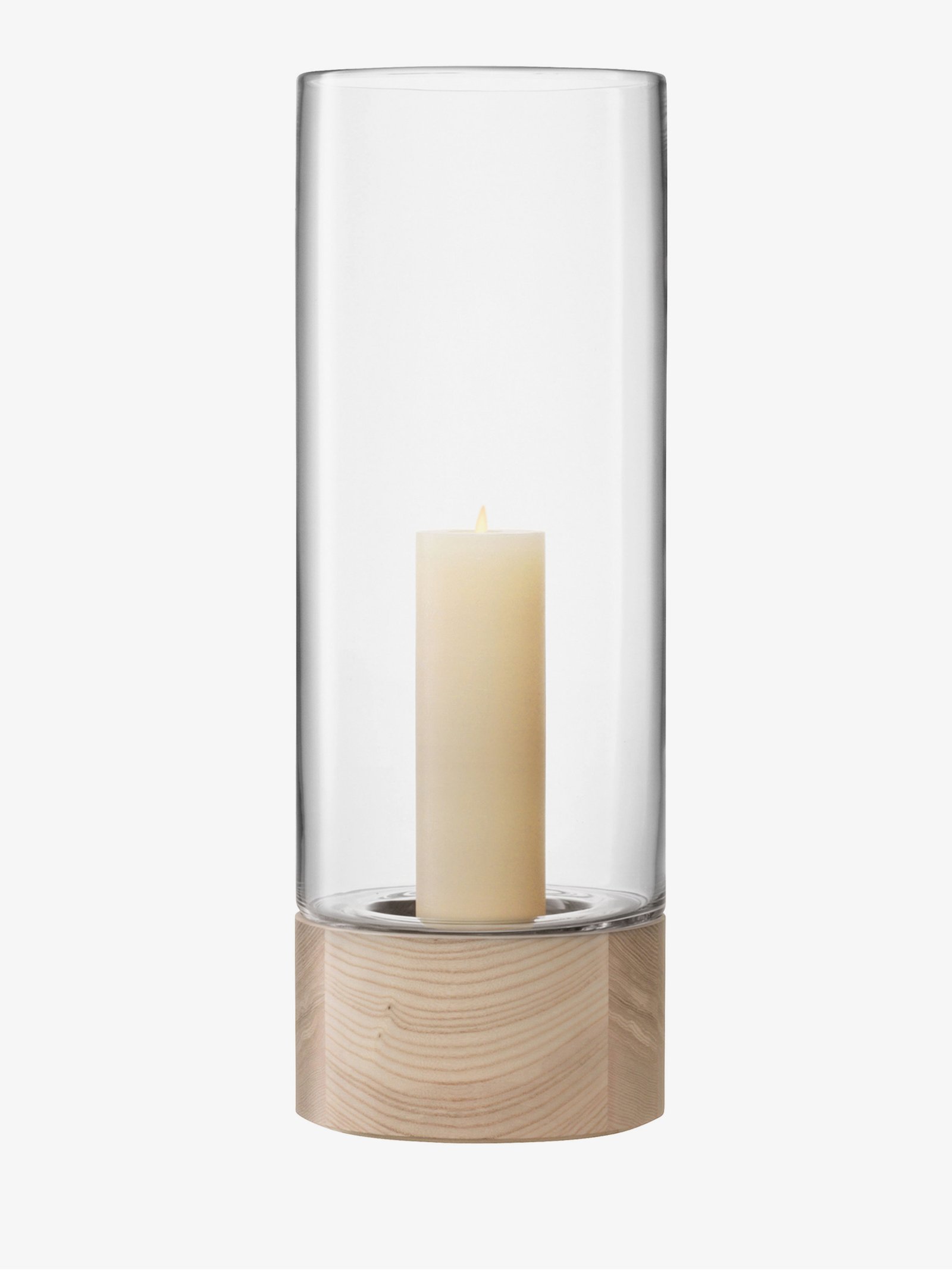 Vase/Lantern & Ash Base H24.5in, Clear | Lotta | LSA Interior