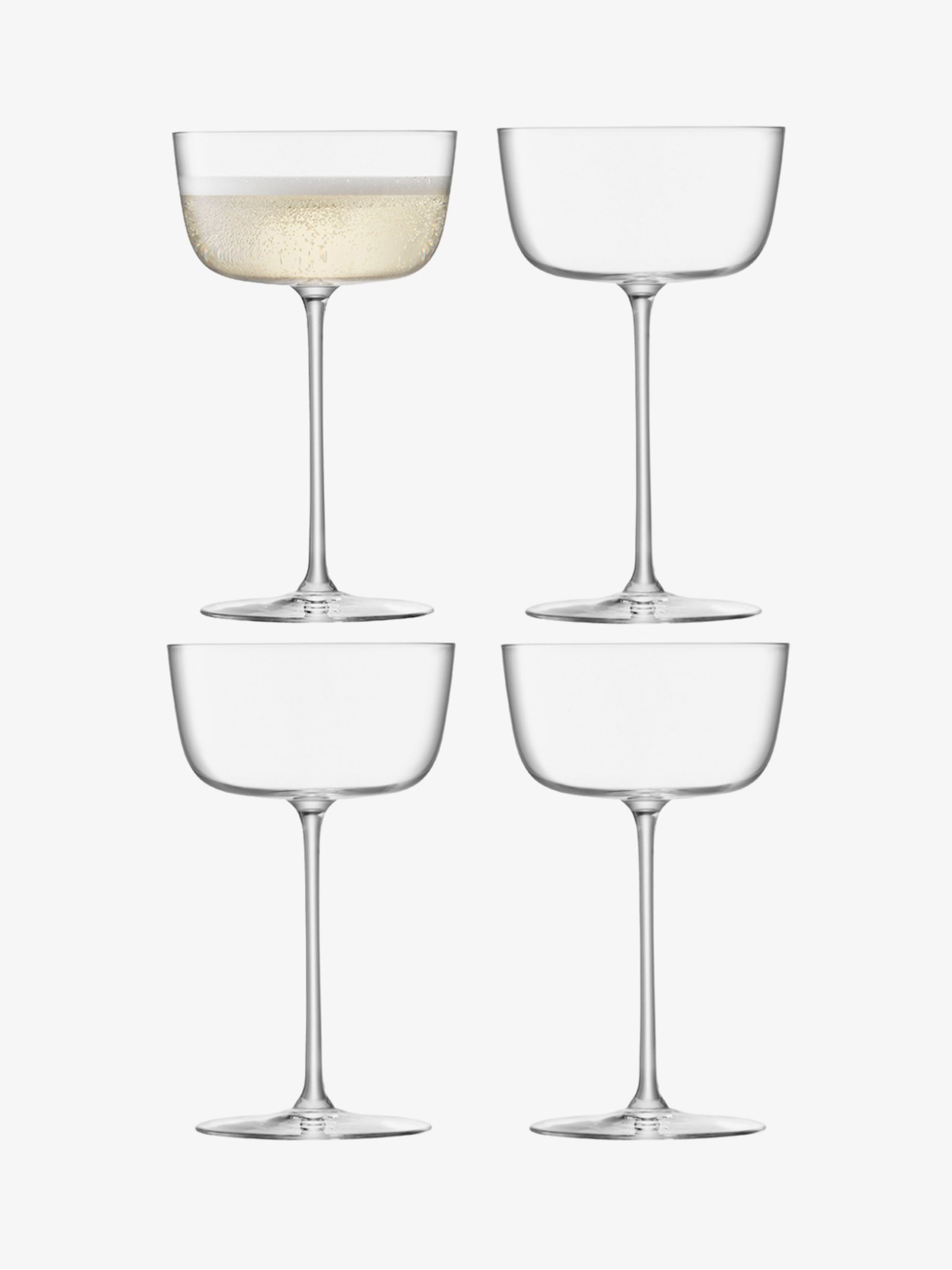 Cocktail Saucer x 4 8oz, Clear | Borough | LSA Drinkware