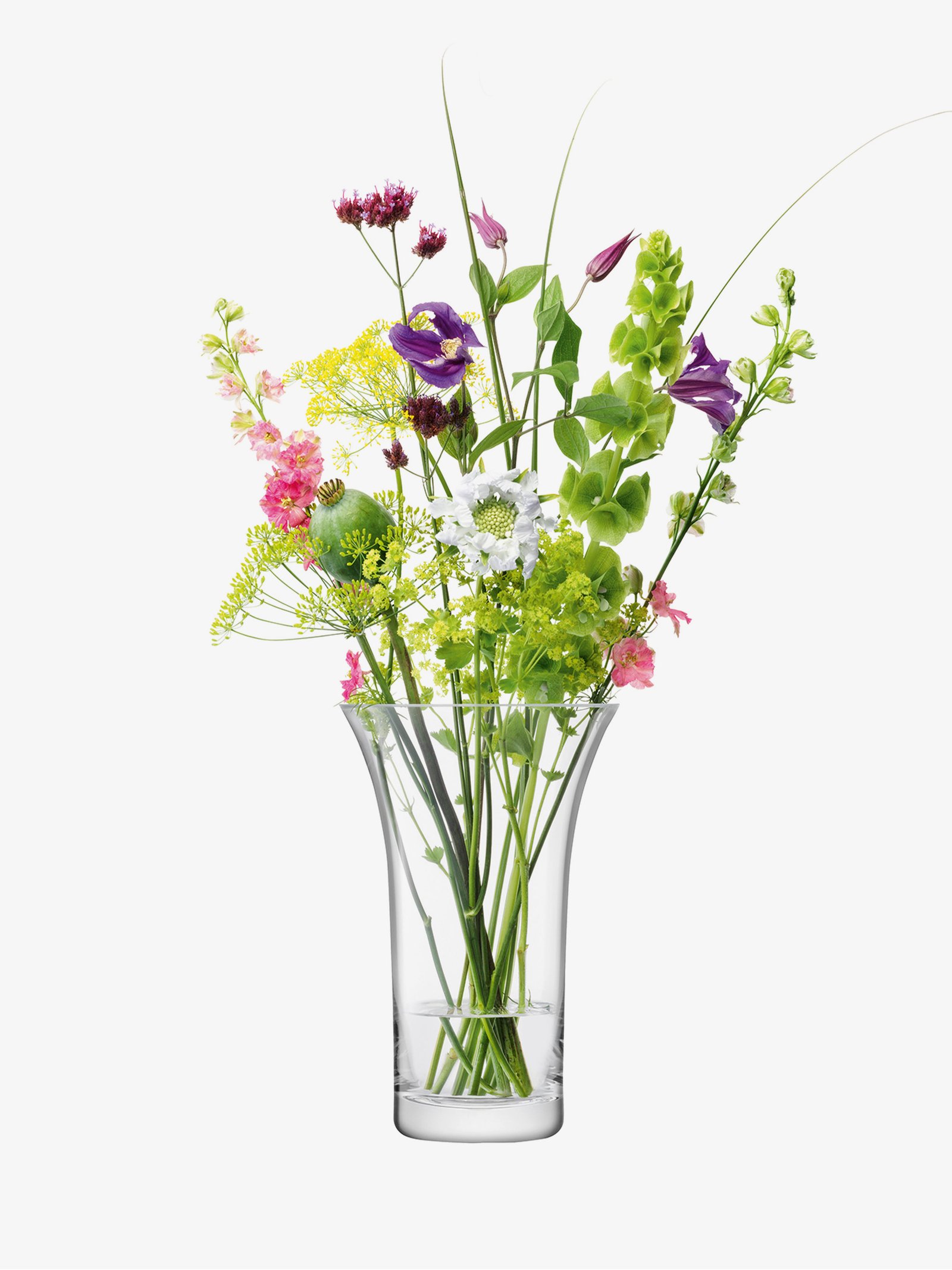 Flared Bouquet Vase H26cm, Clear | Flower Collection | LSA Interior