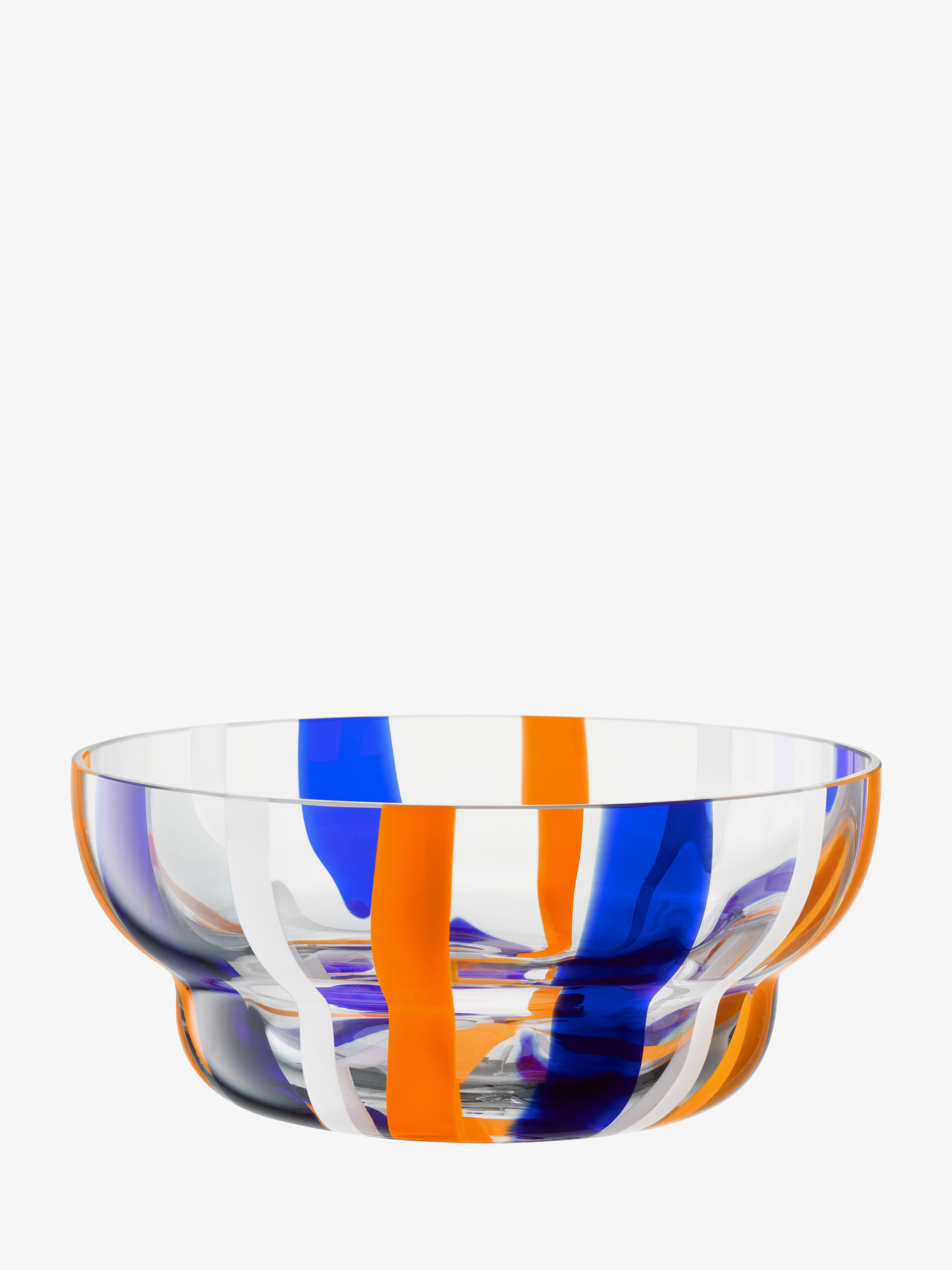 Bowl dia:24cm, Blue/Orange/White | Folk Collection | LSA Tableware